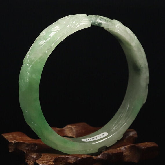 VINTAGE Large Jadeite Green/White Hand-Carved Dragon … - Gem