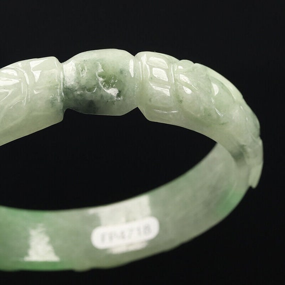 VINTAGE Large Jadeite Green/White Hand-Carved Dragon … - Gem