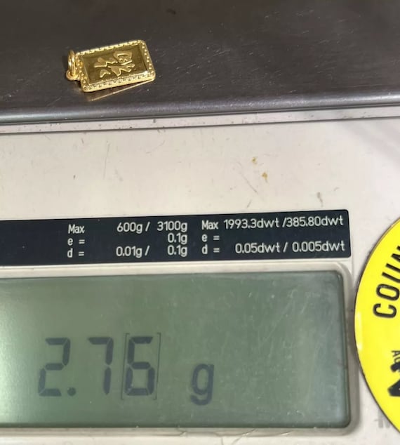 VINTAGE 24K Yellow Gold Happiness Chinese Symbol Pend… - Gem