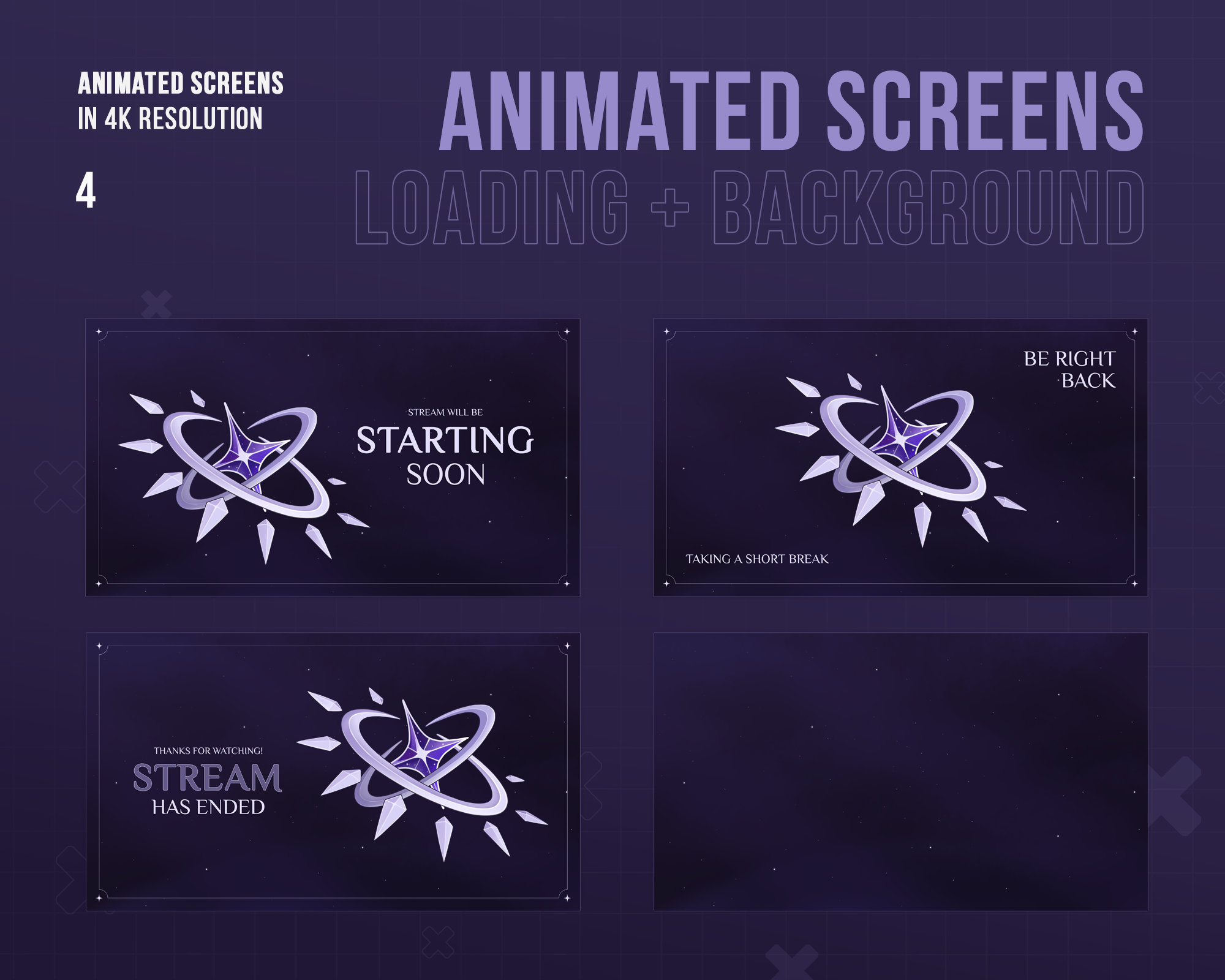 Night Star Stream Pack | Animated Overlays | Starry | Primogem ...