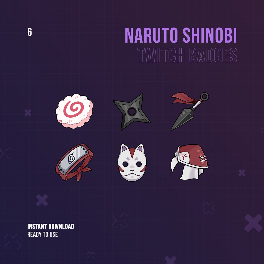 Naruto Shinobi Twitch Badges Stream Sub & Bit Badges Cute Bit Badges ...