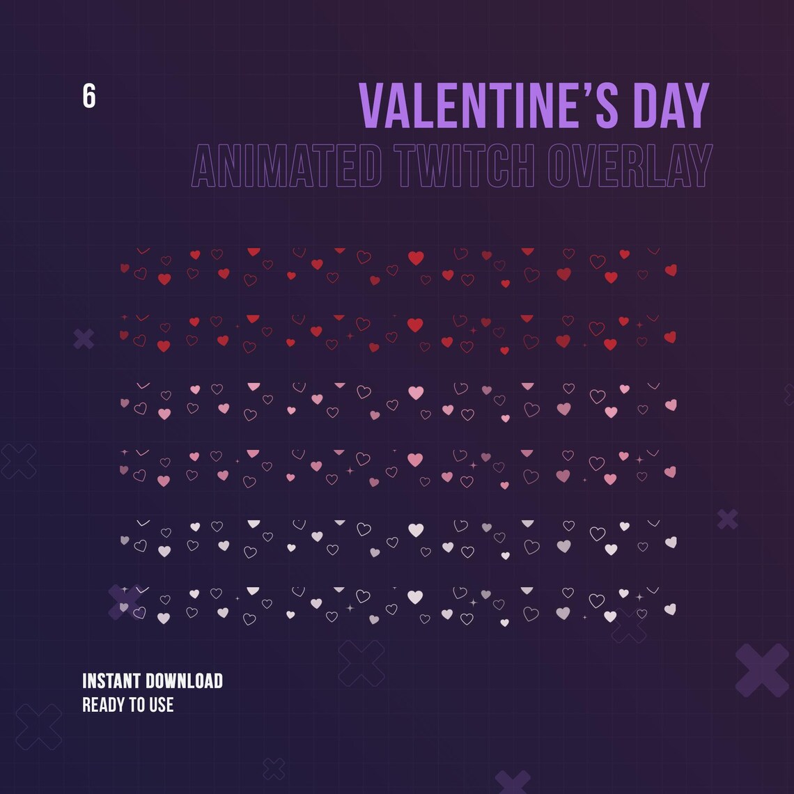 Animated Valentine's Day Stream Overlay | Stream Decoration | Love ...