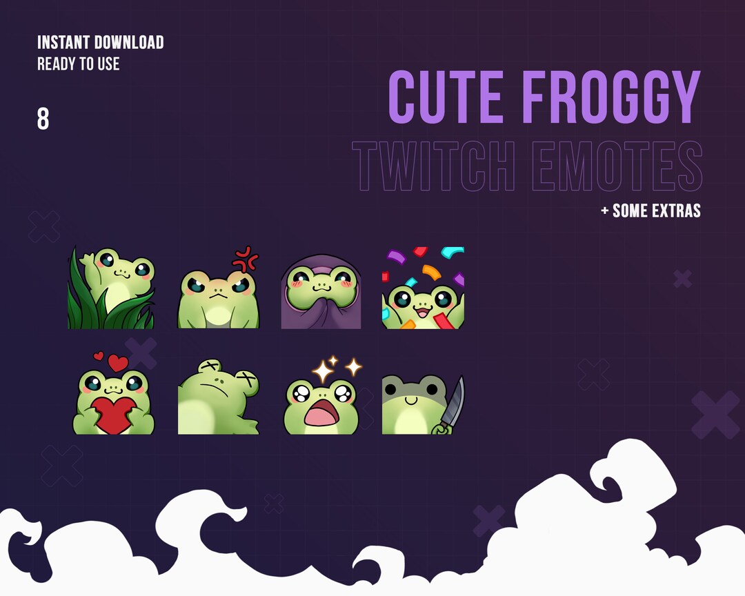 Cute Frog Twitch Emotes | Frog Emotes | Stream Emotes | Froggy | Twitch ...