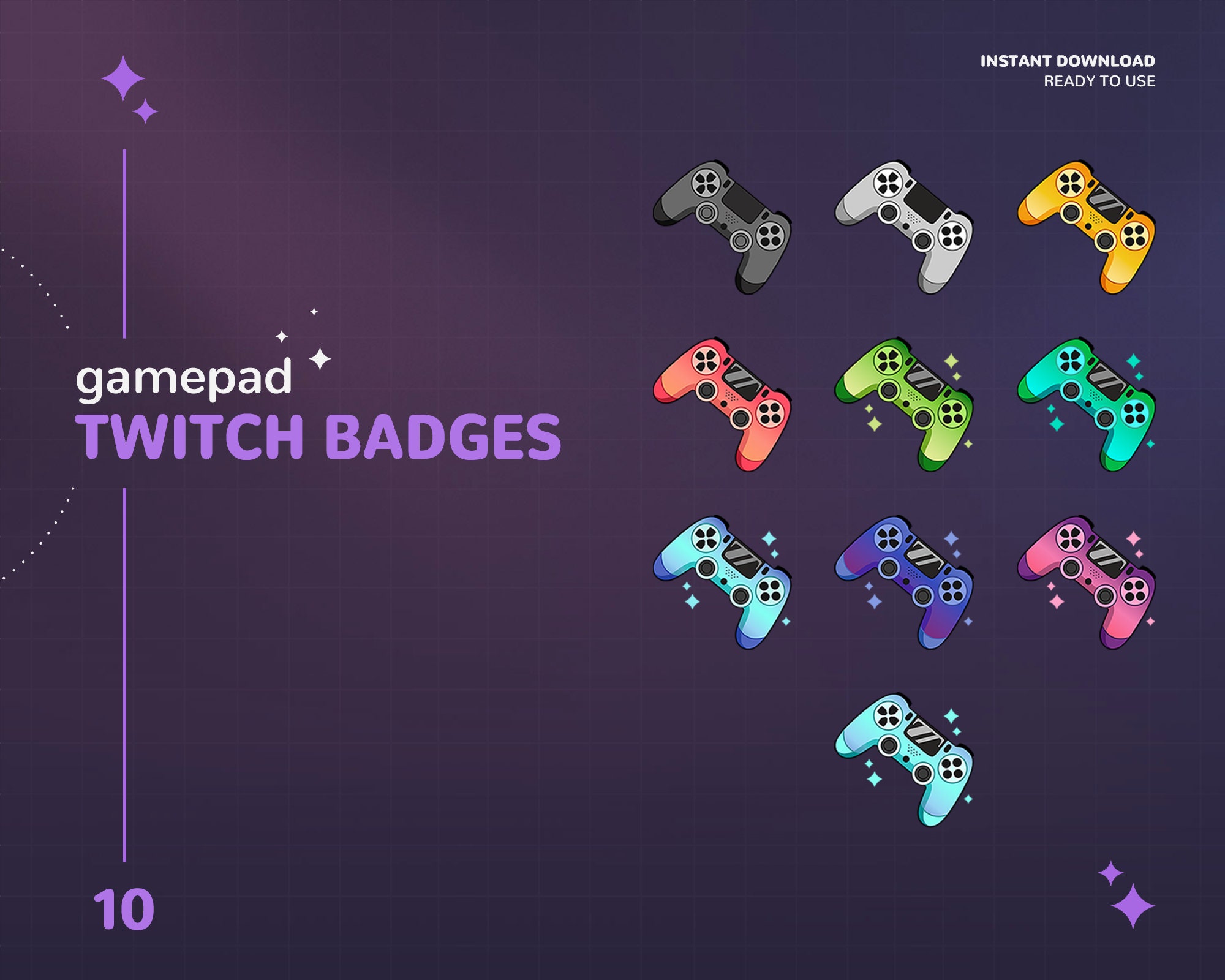 Controller Badges Twitch | Stream Sub & Bit Badges | Gaming Bit Badges ...