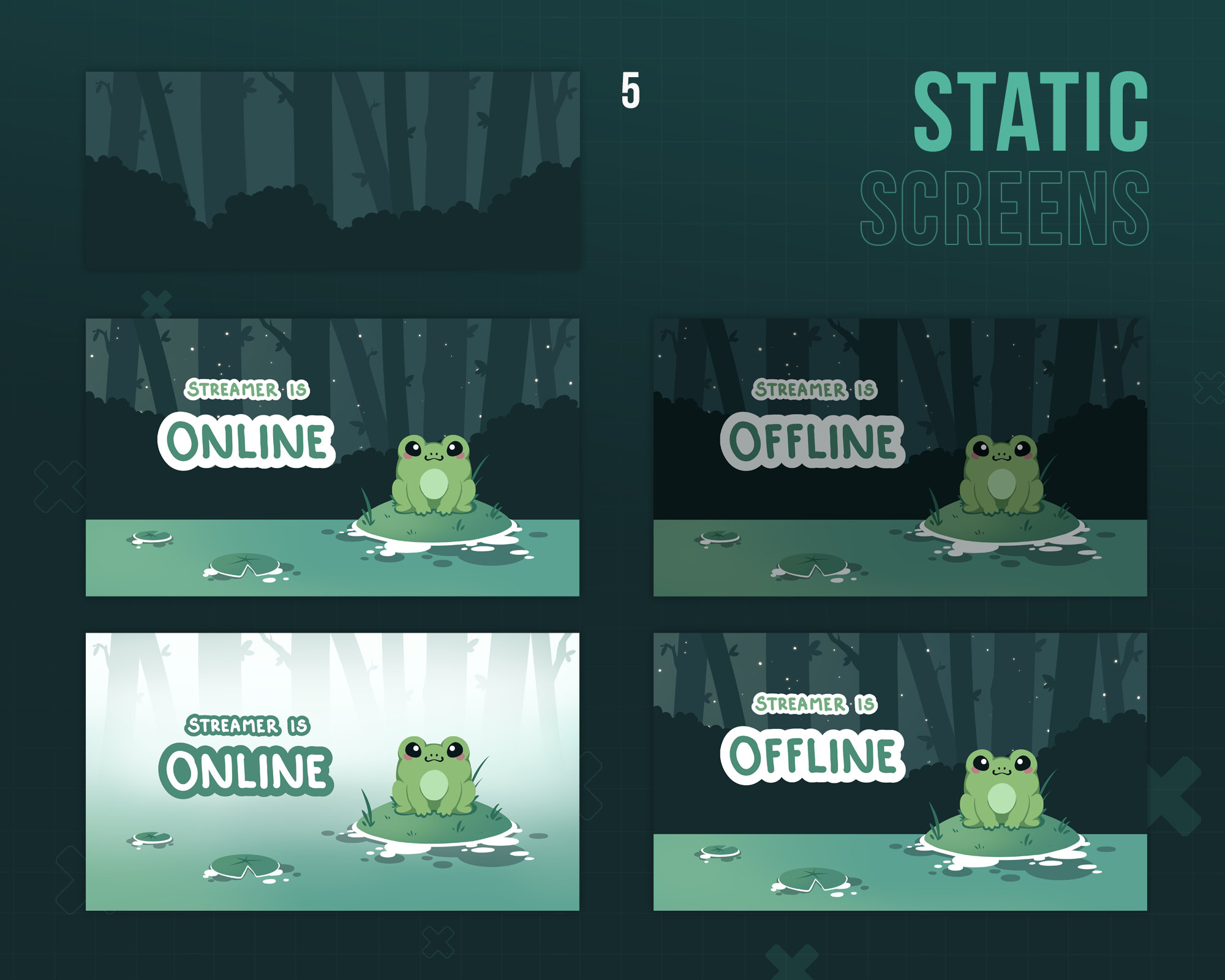 Frog Stream Pack | Animated Stream Overlays | Froggy | Fantasy Forest ...