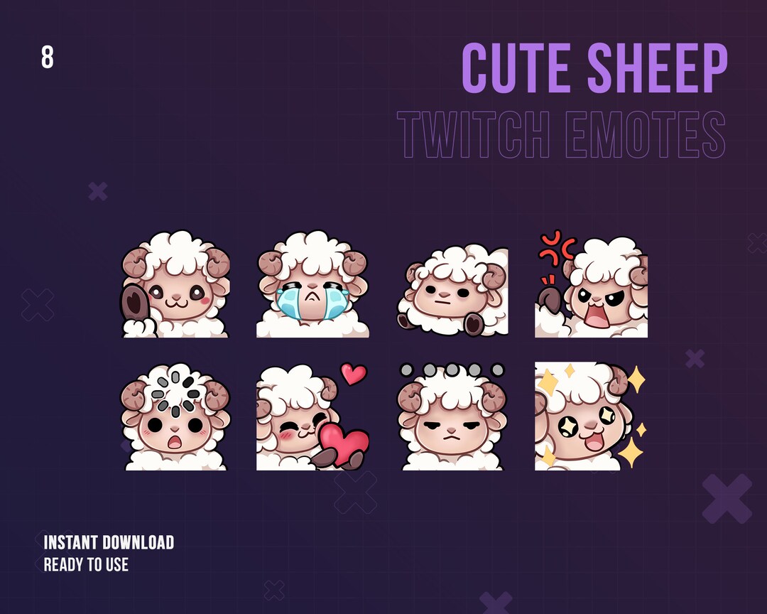 Cute Sheep Twitch Emotes | Lamb Emotes | Stream Emotes | Cozy | Twitch ...