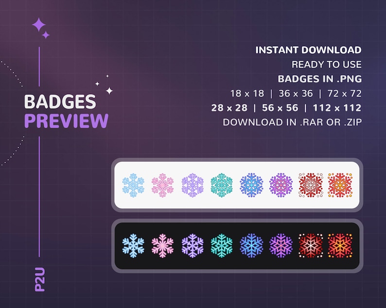 Christmas Twitch Badges | Snowflake Twitch Badges | Stream Sub and Bit ...