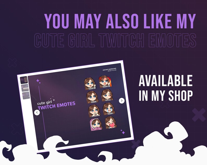 Streamer Girl Twitch Emotes | Cute Girl Emotes | Stream Emotes | Brown ...