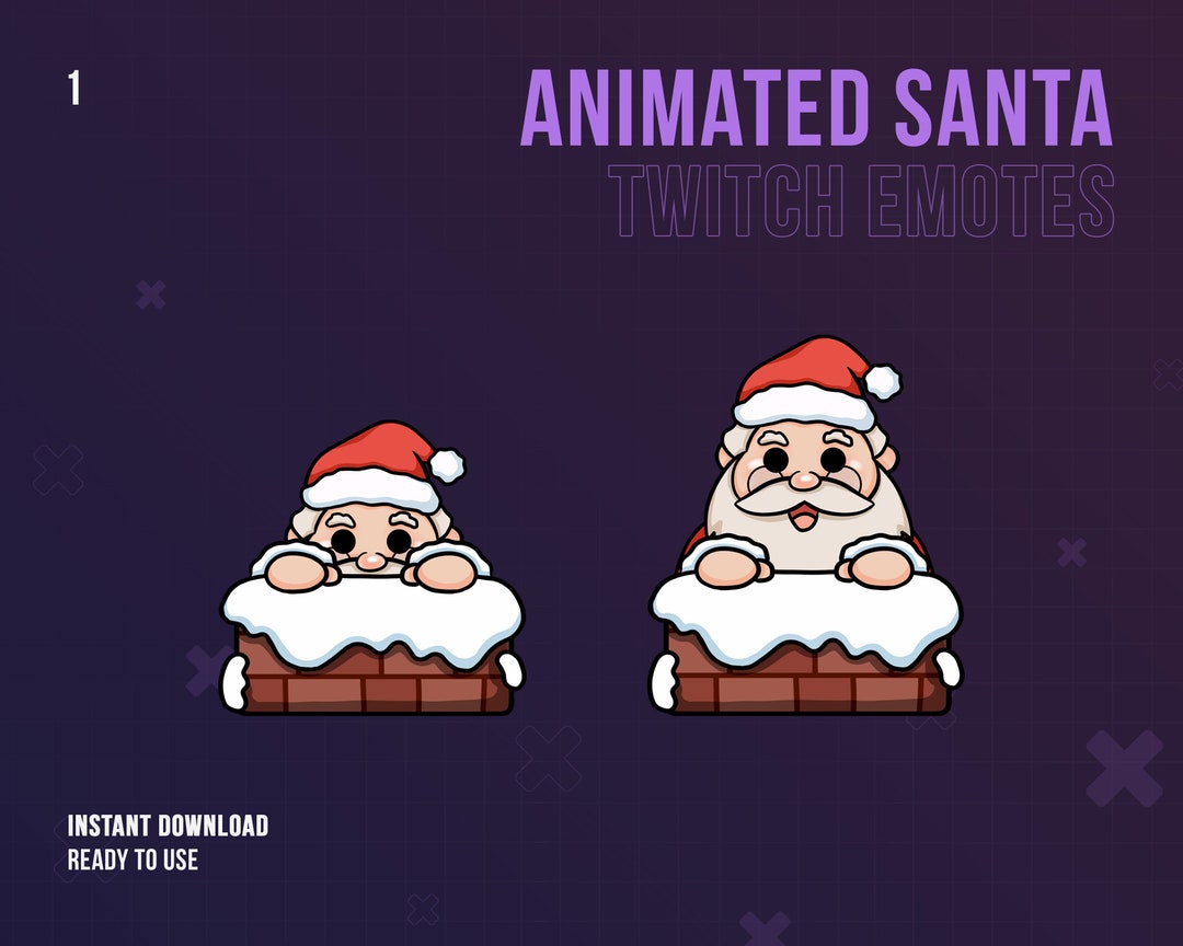 ANIMATED Santa Twitch Emotes | Christmas | Stream | Twitch Graphics ...