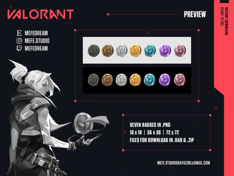 VALORANT Twitch Sub & Bit Badges | Stream Badges | Twitch Graphics ...