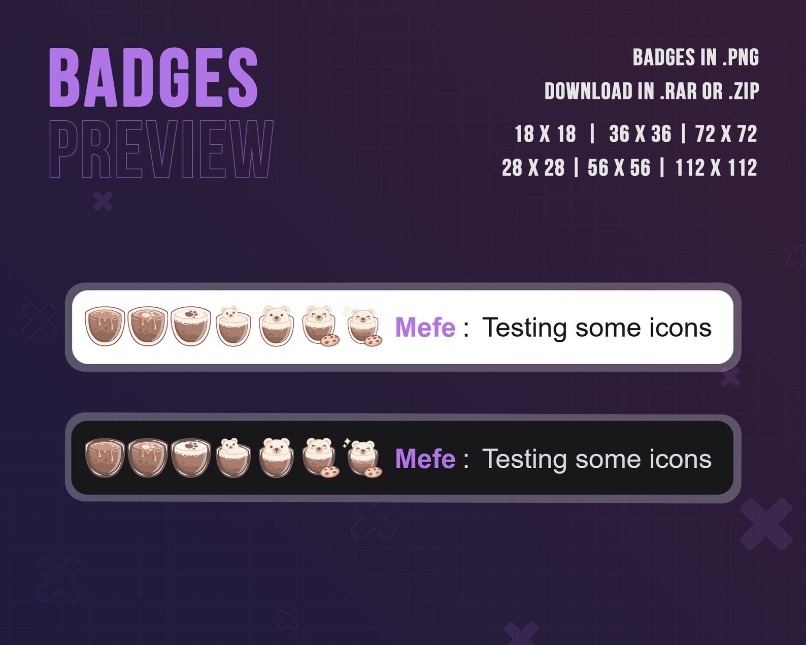 Teddy Bear Coffee Twitch Badges | Stream Sub & Bit Badges | Cub Bit ...