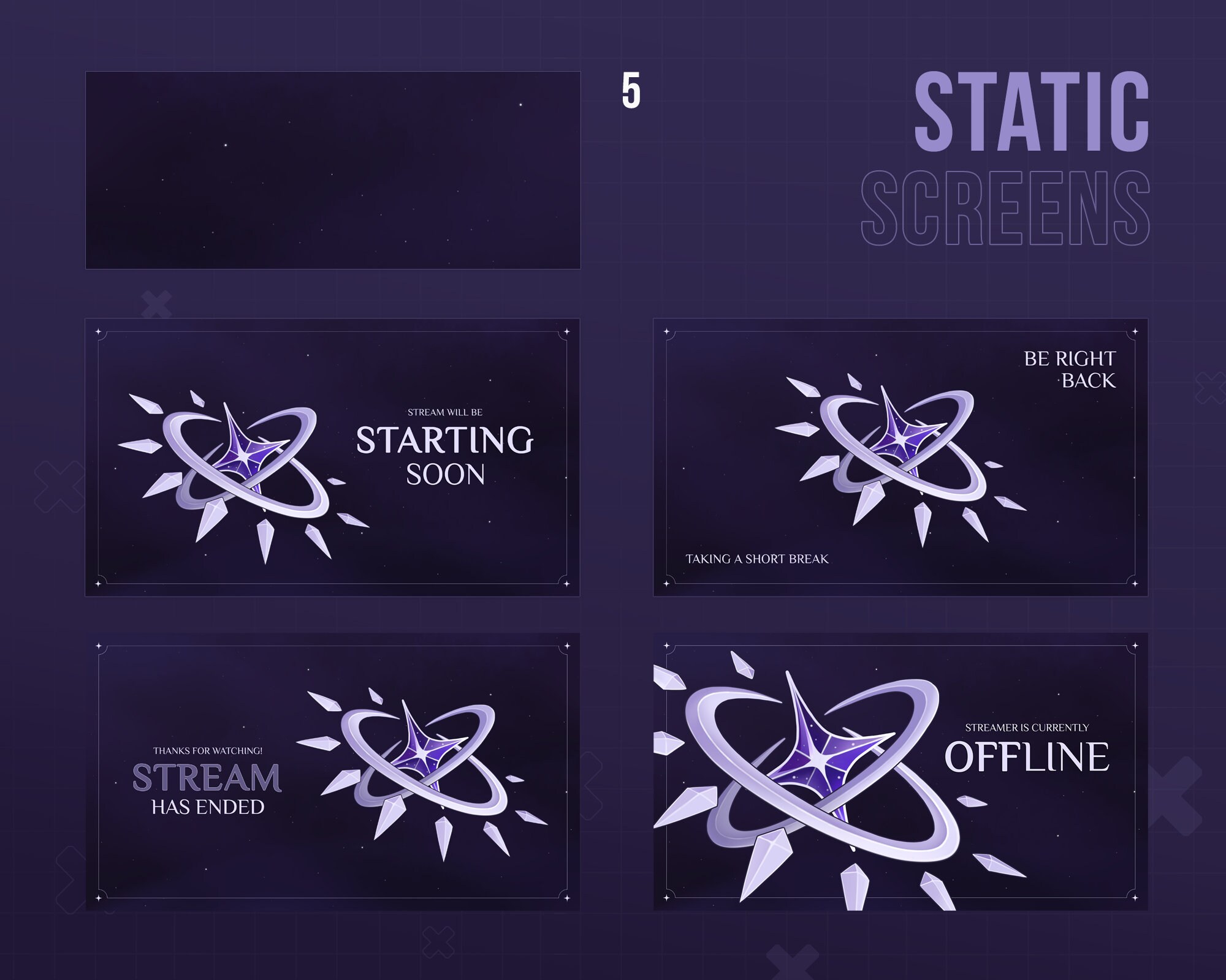 Night Star Stream Pack | Animated Overlays | Starry | Primogem ...