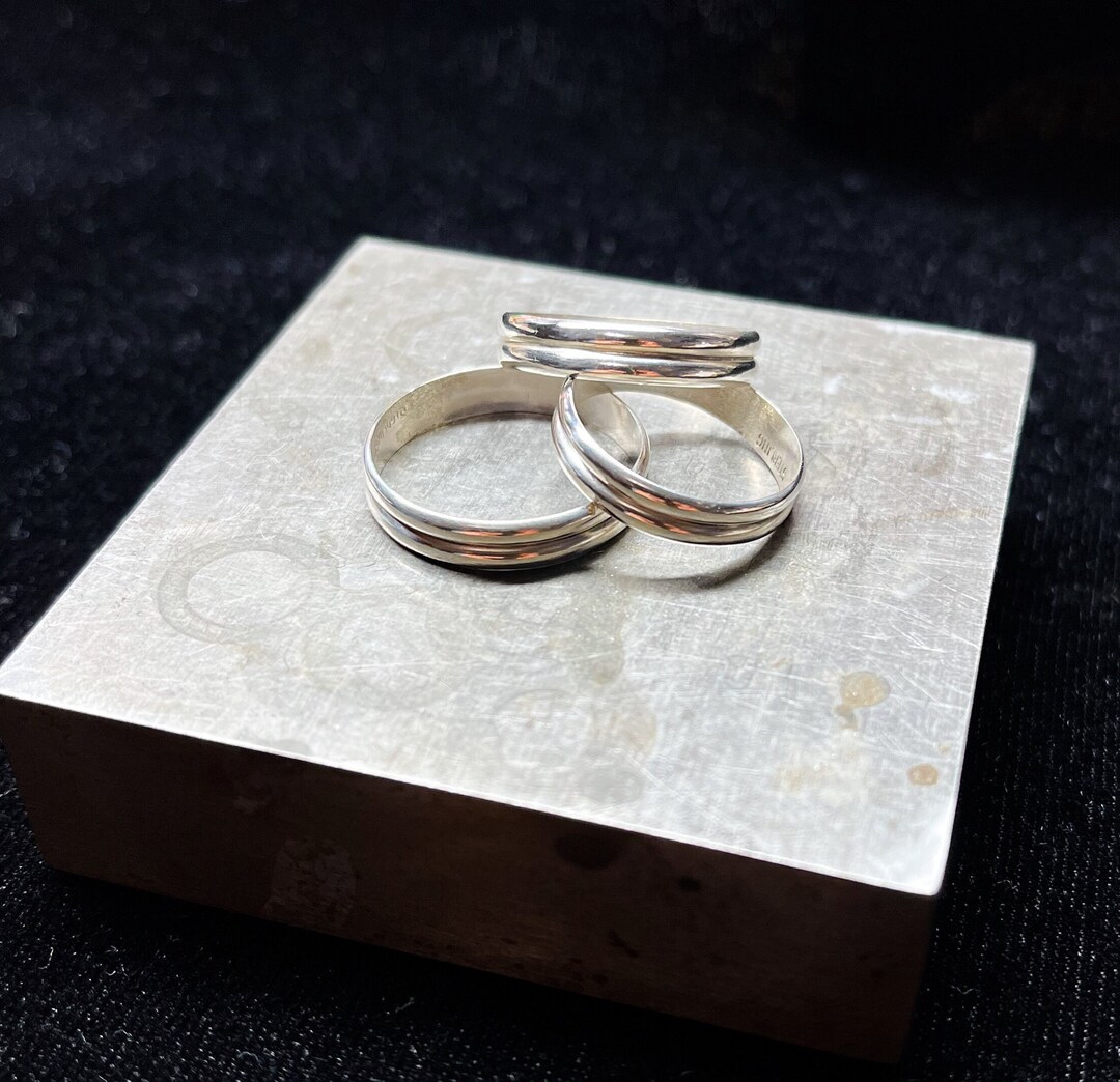 Handmade Sterling Silver Double Domed Ring // Double Half - Etsy