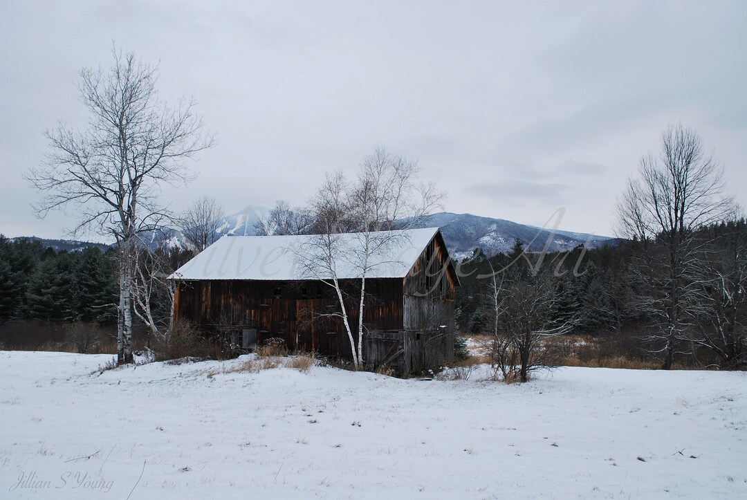 Mountain Barn, Barn, Rustic, Mountains, Adirondacks, Winter, Snow, Barn ...