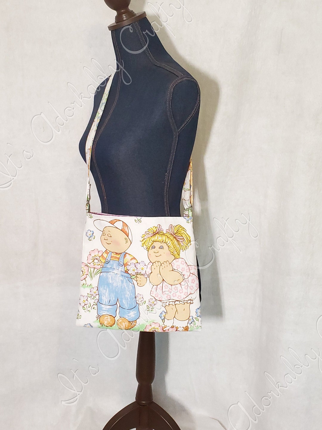 Cabbage Patch Tote / Purse Over the Shoulder Upcycled Vintage Sheet - Etsy
