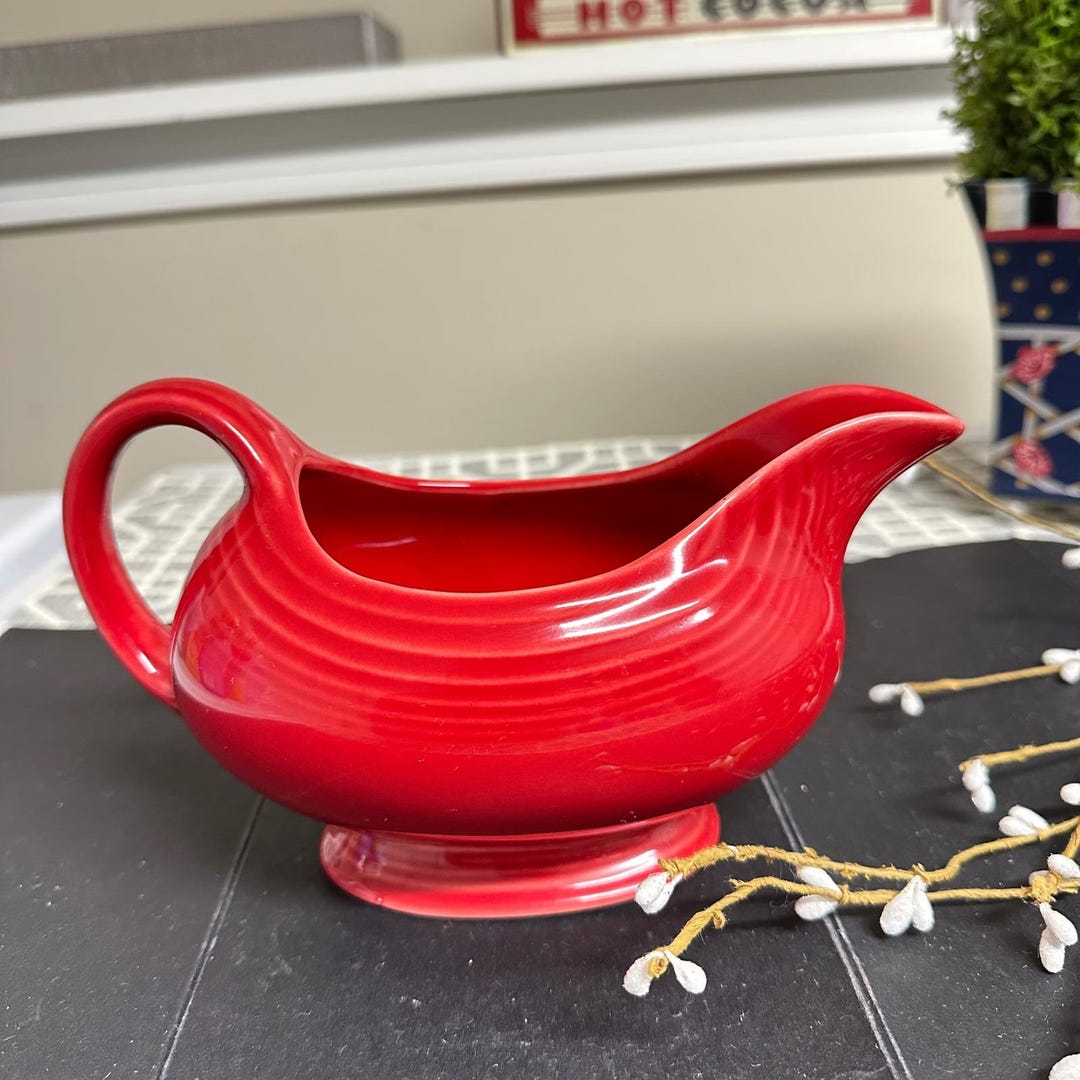 Fiestaware Sauce Gravy Boat in Scarlet Glaze Vintage New - Etsy