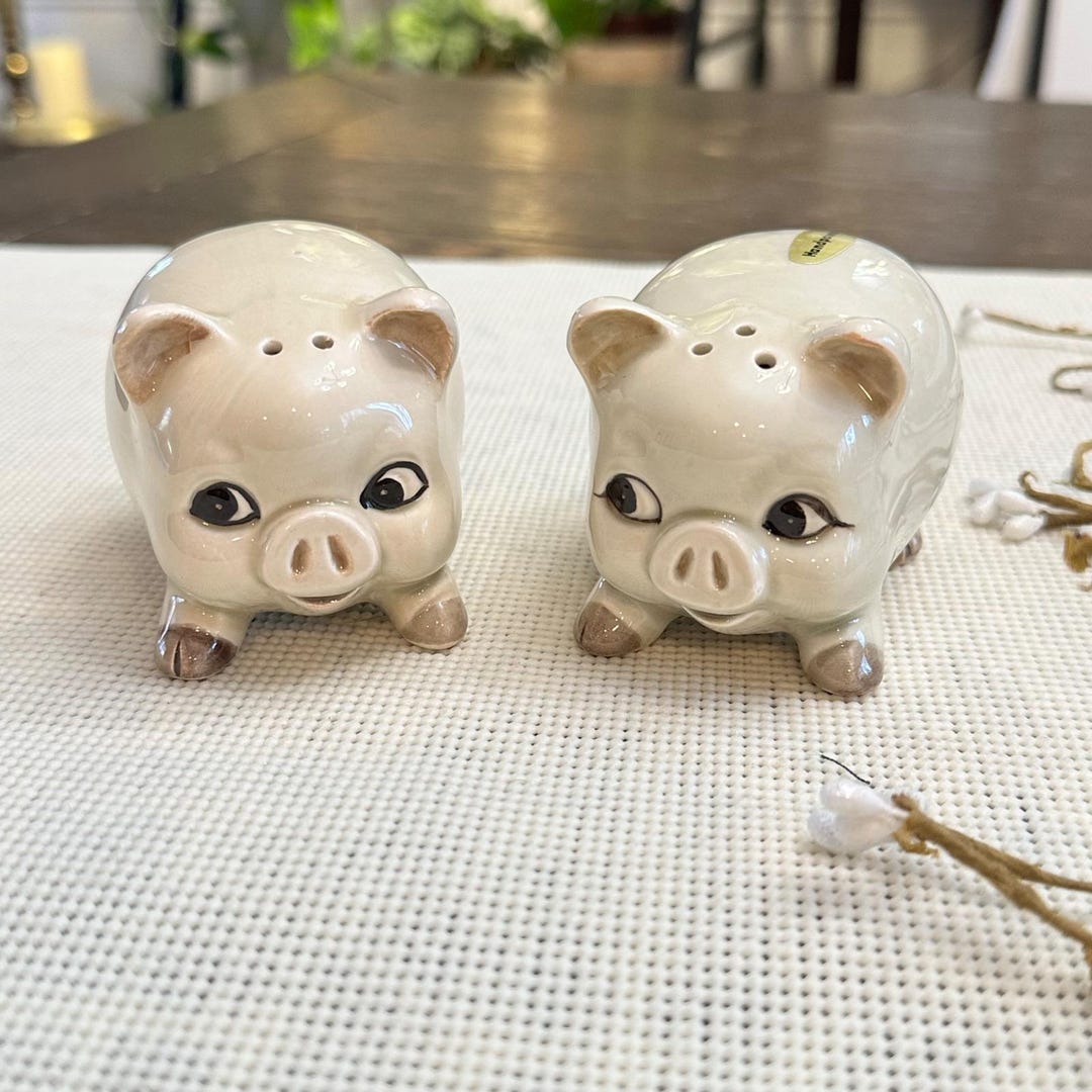 Otagiri Japan Vintage Beige Pigs Anthropomorphic Salt and Pepper ...
