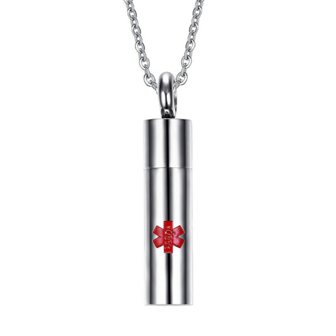 Personalized ICE Info Medical Alert ID Necklace Pendants Opened Jewelry ...