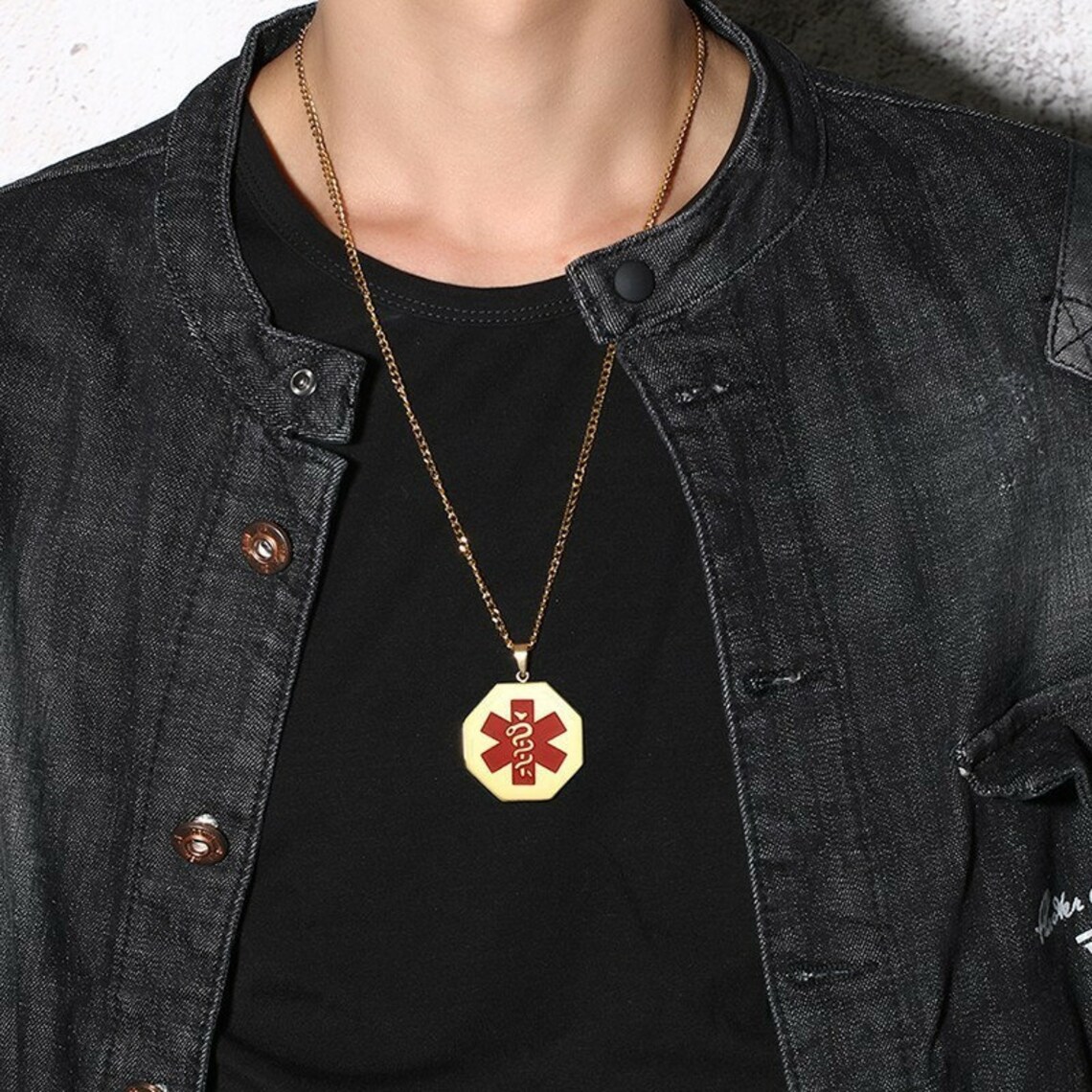 Custom Medical Alert ID Pendant for Men Women, Personalized Medical ...