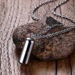 Silver Personalized Pill Container Holder Openable Medical Alert ...