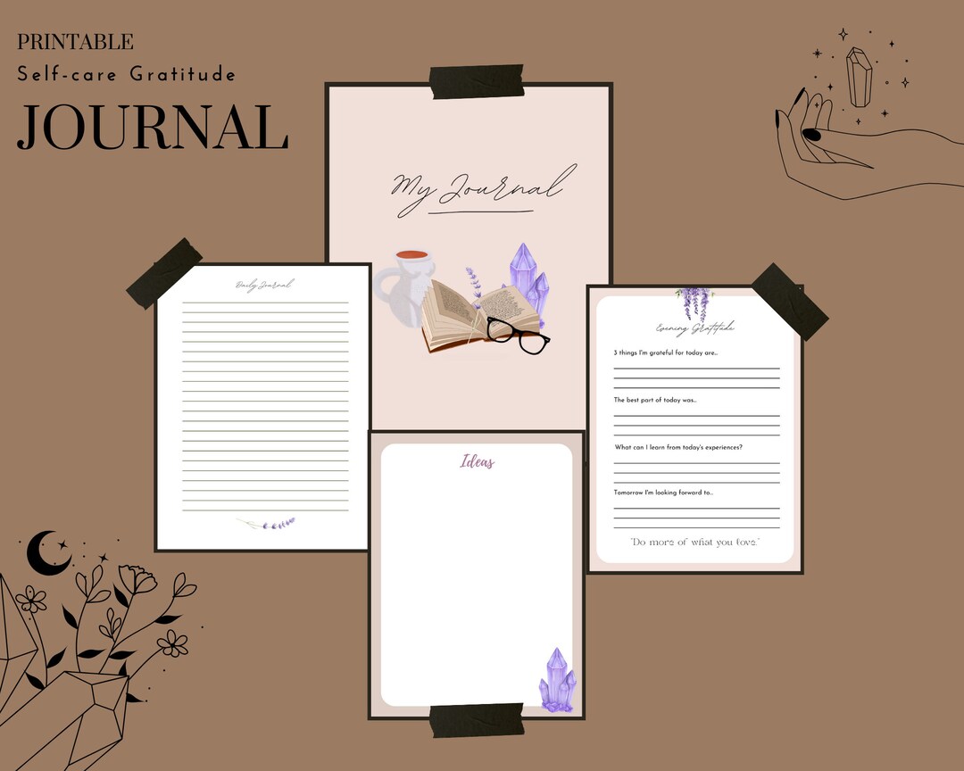Printable Self Care and Gratitude Journal - Etsy