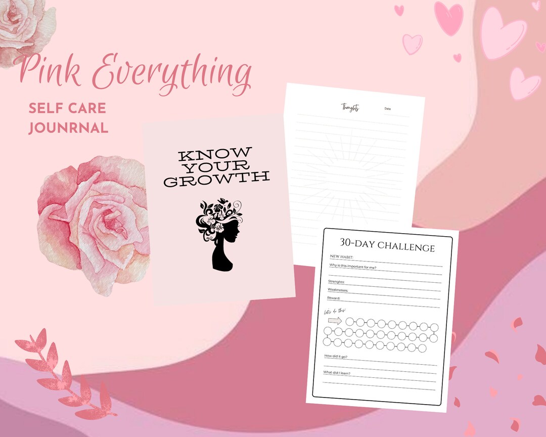 Printable Pink Self-care and Gratitude Journal - Etsy
