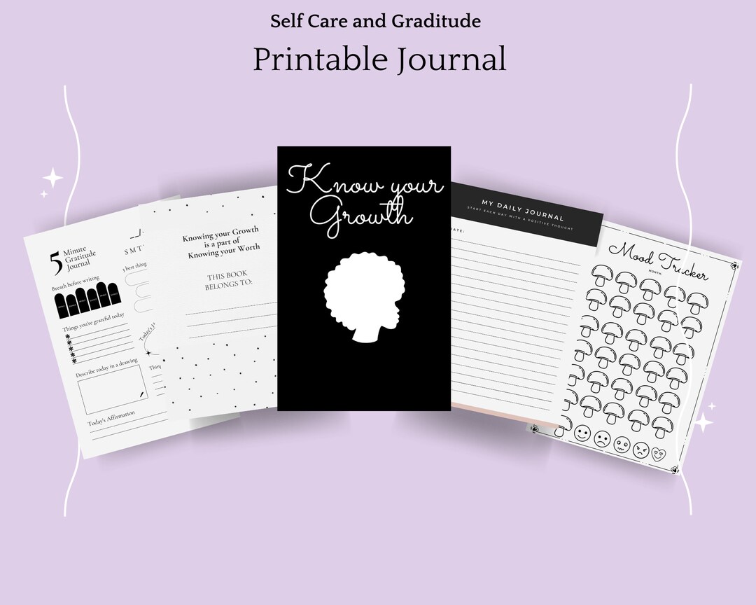 Printable Self-care and Gratitude Journal - Etsy