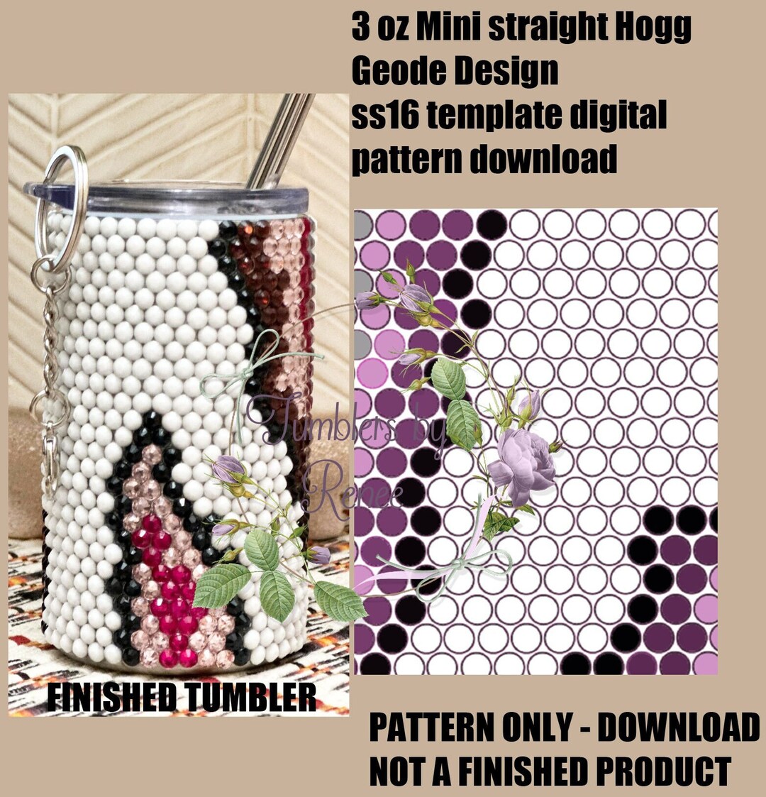 Geode Design 3 Oz Rhinestone Template Using 16 Stones for the 3 Oz Mini ...