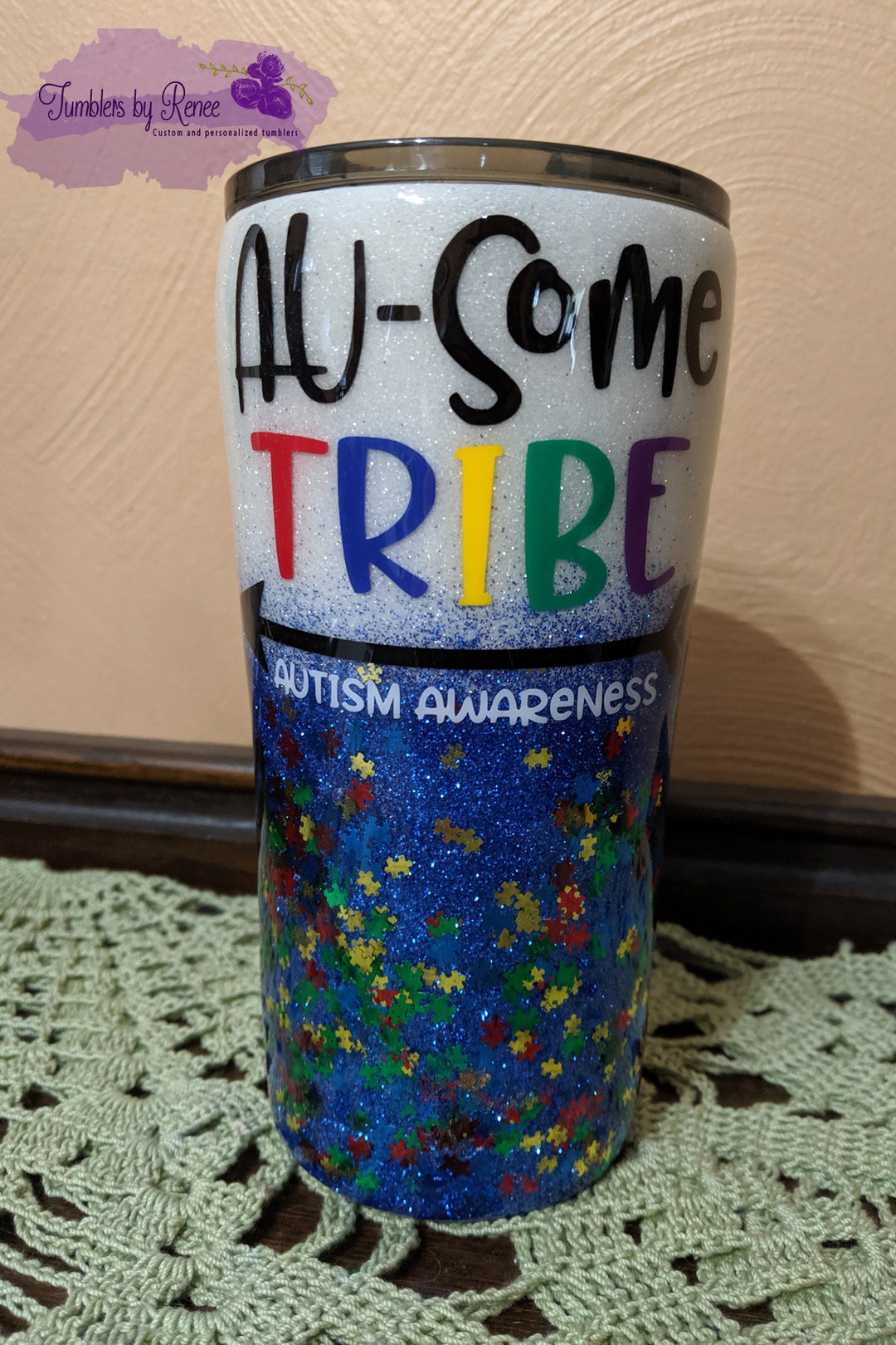 Custom Autism Awareness Glitter Tumbler/cup/mug/wine/skinny/20 Oz/30oz ...