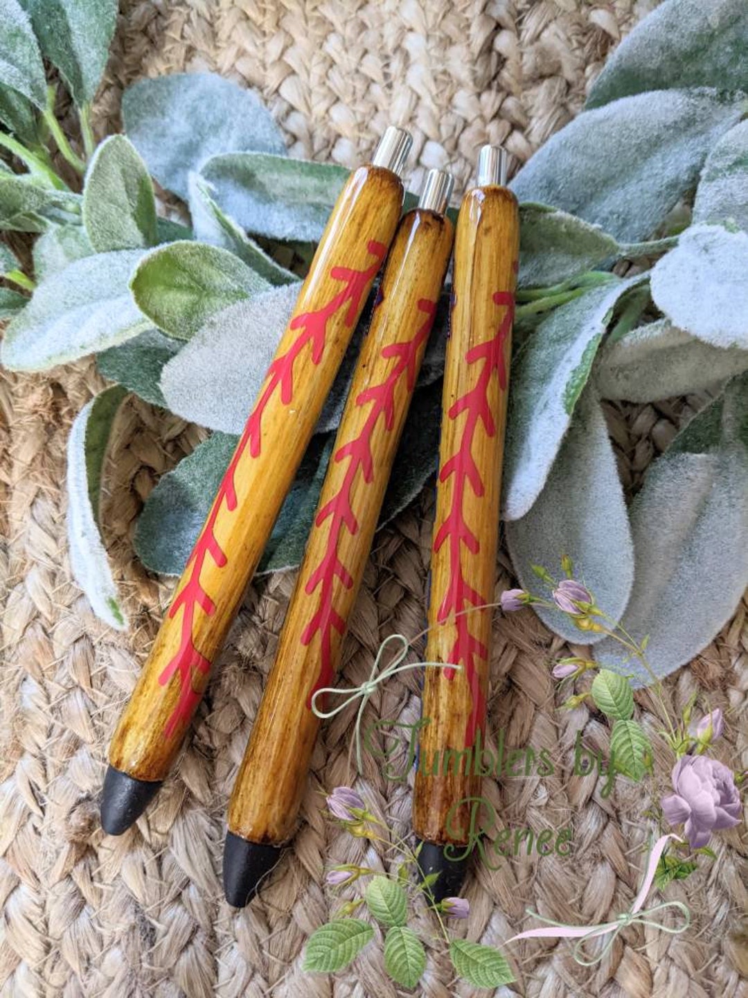 Woodgrain Softball Pen, Woodgrain Baseball Pen With 2 Refill Cartridges ...