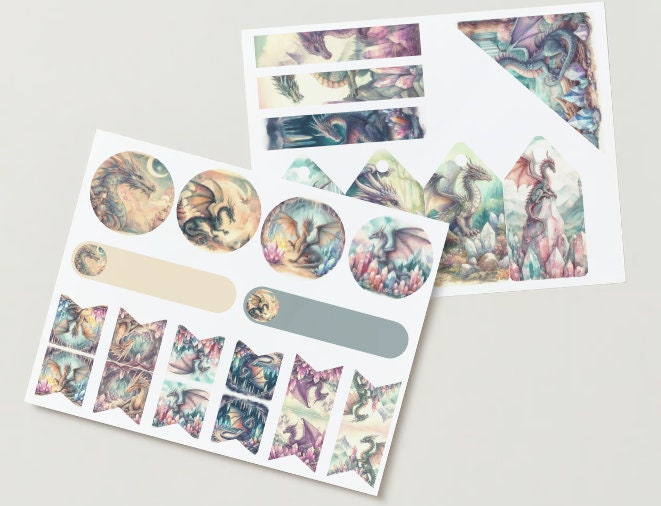 Mythic Dragons Junk Journal Digital Kit 35 Pages Photo Album Images ...