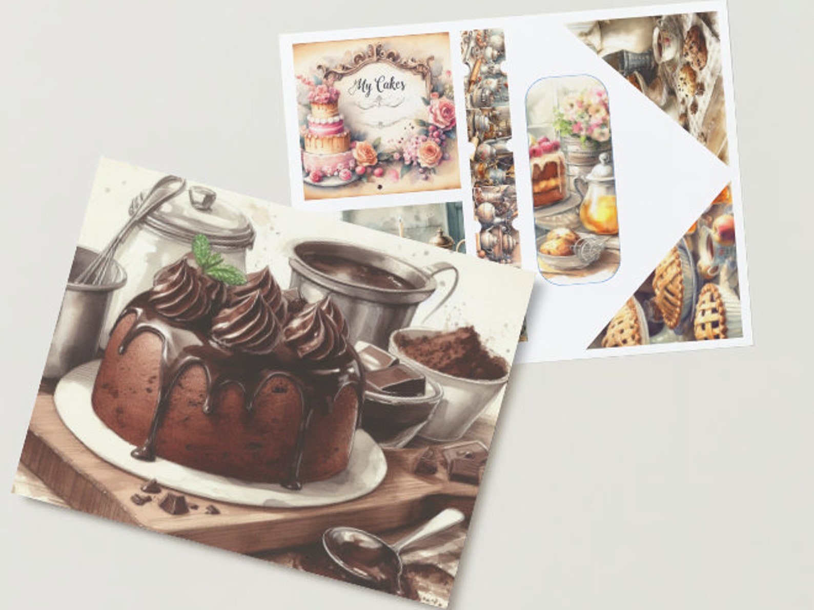 My Cakes Recipe Junk Journal Digital Kit 30 Pages Photo Album Images ...