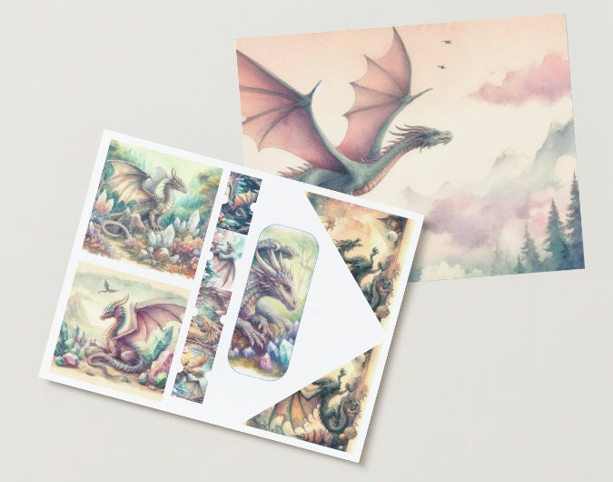 Mythic Dragons Junk Journal Digital Kit 35 Pages Photo Album Images ...