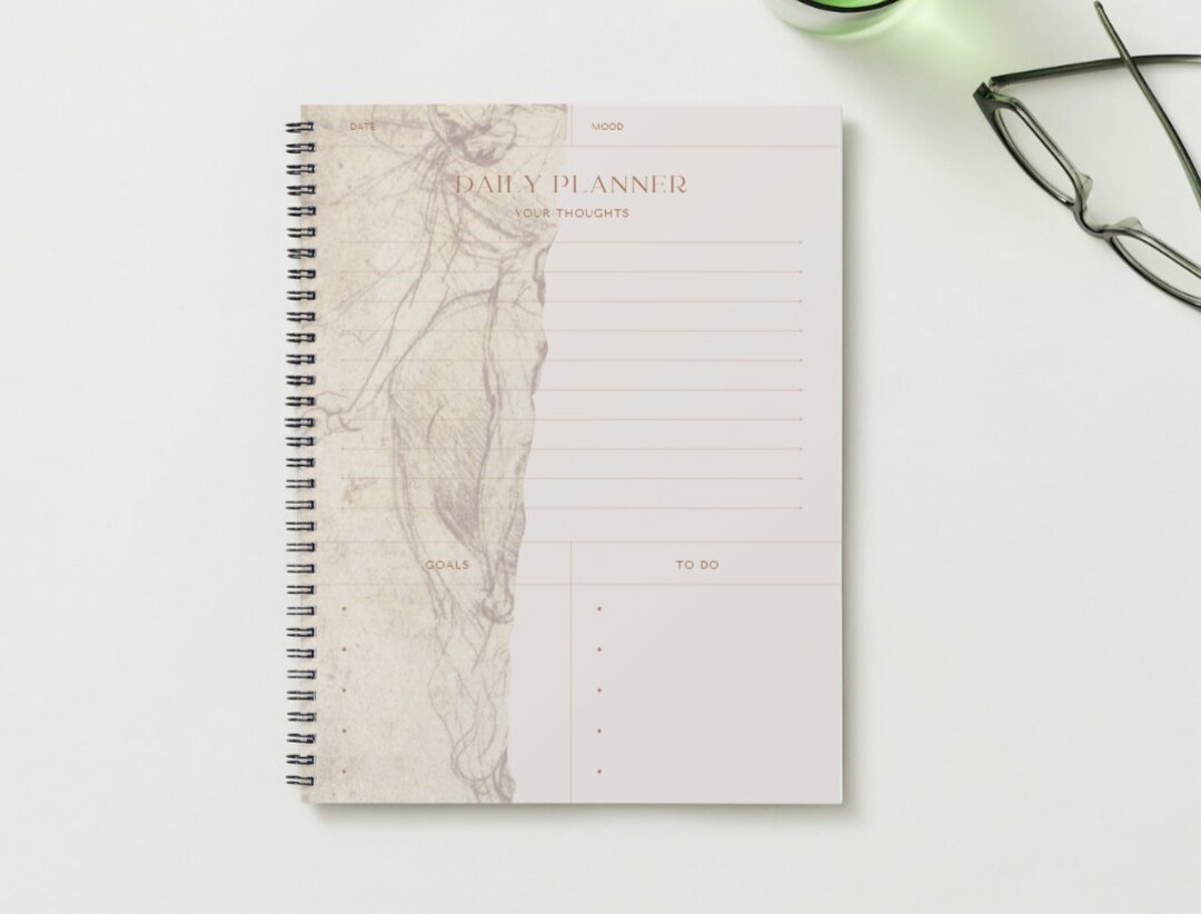 Vintage Yearly Planner Leonardo for Daily, Weekly and Monthly Planning ...