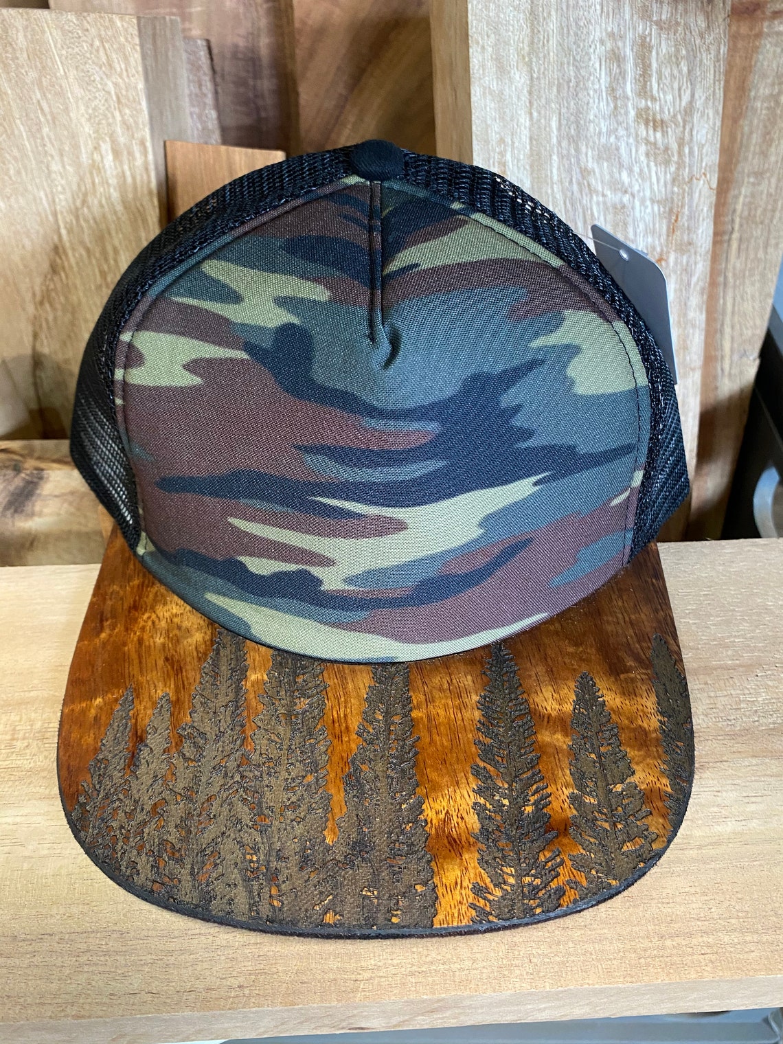 Bendable Koa Wood Billed Trucker Cap | Etsy