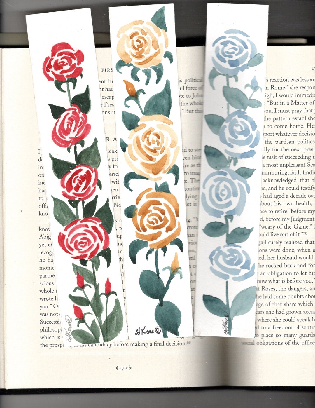 Hand Painted Watercolor Book Marks - Etsy