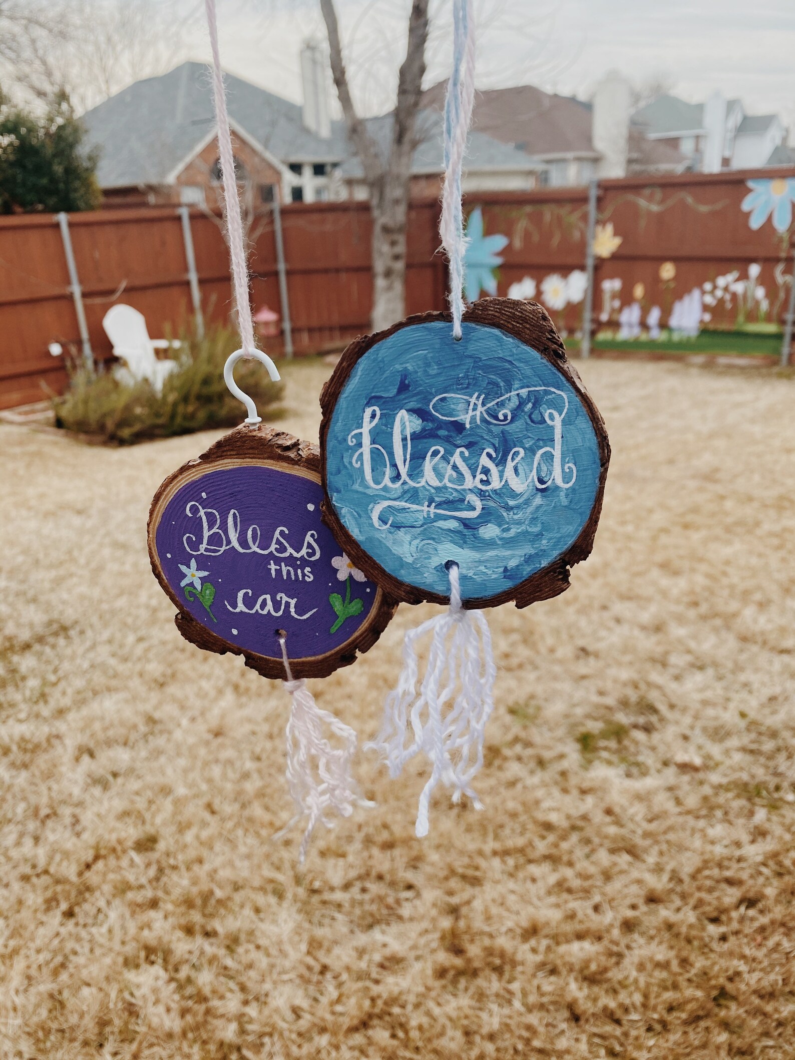 Rear-view Mirror Hanging Wood Charm - Etsy UK