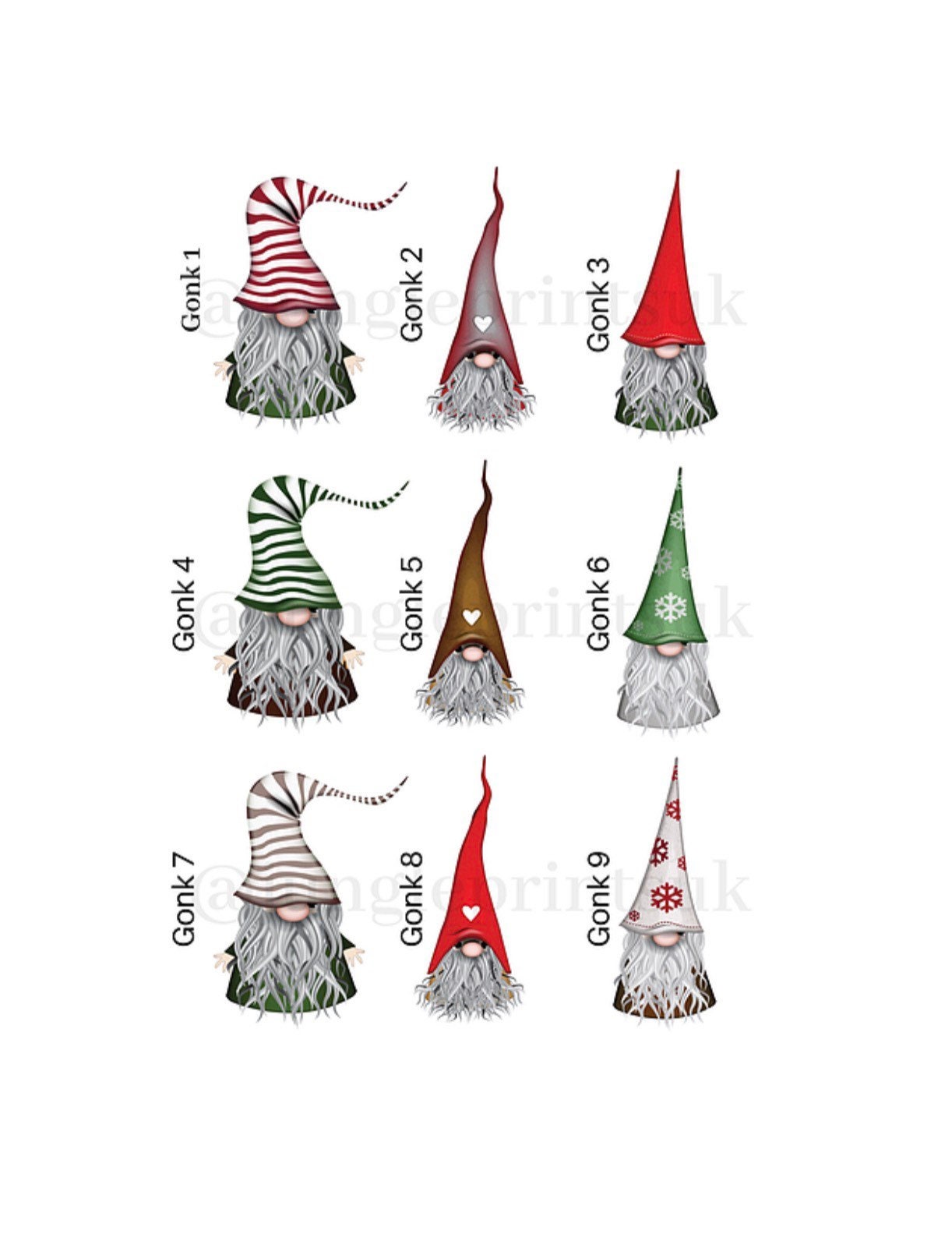 Personalised family Christmas print gonk Scandinavian gnome | Etsy