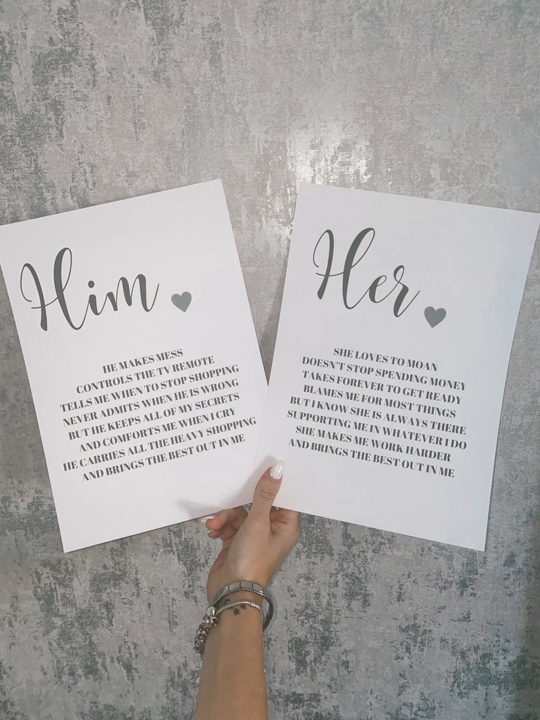 Him Her Definition Wall Prints | Couple Prints | - Etsy