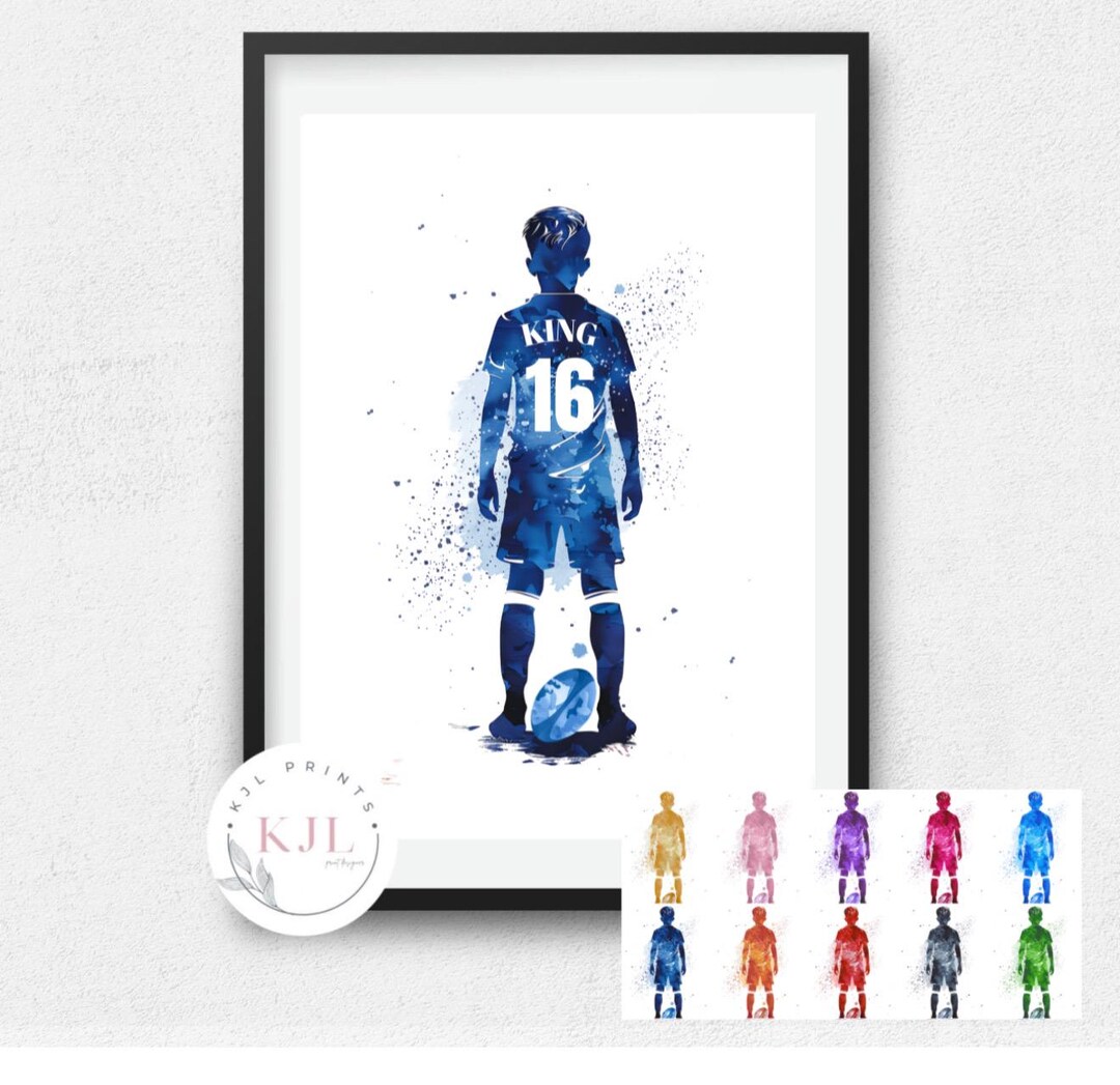 Personalized Rugby Print: Custom Number, 10 Colors - Etsy