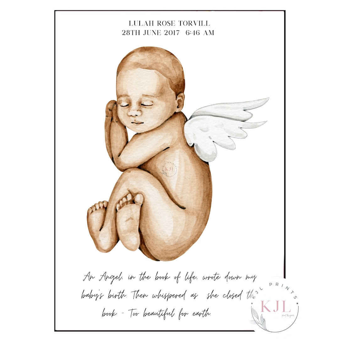 Angel Baby Print | Baby Loss | Miscarriage | Personalised | an Angel in ...