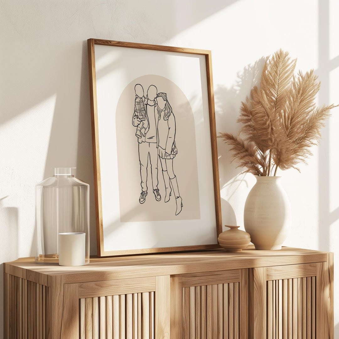 Custom Minimalist Line Drawing Print | Personalised Photo Line Art ...