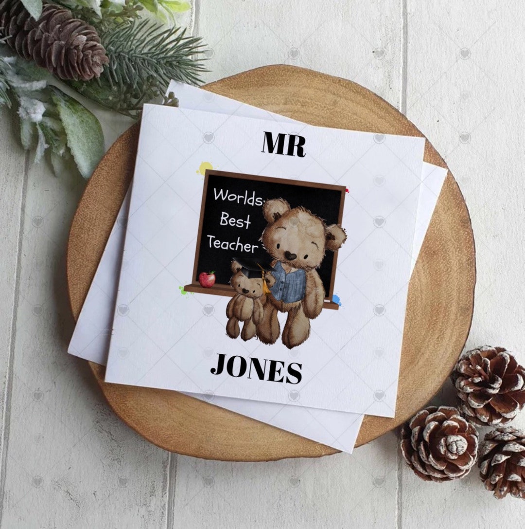 Worlds Best Teacher Personalised Card - Etsy