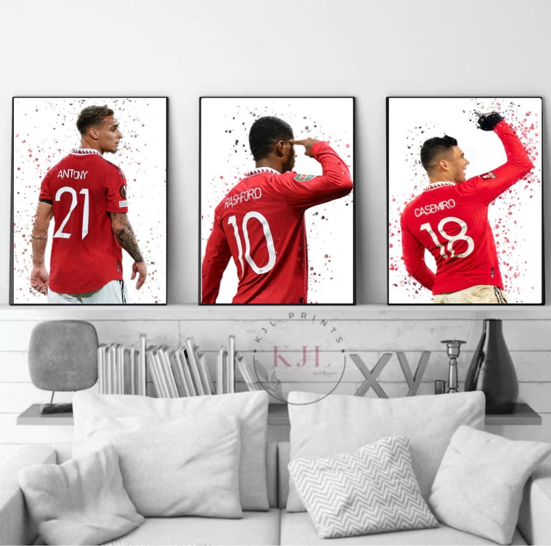 Set of Three Manchester Wall Prints | Casemero | Rashford | Antony ...