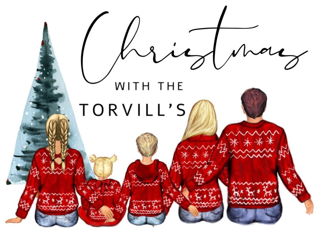 Personalised Family Christmas Print - Etsy UK