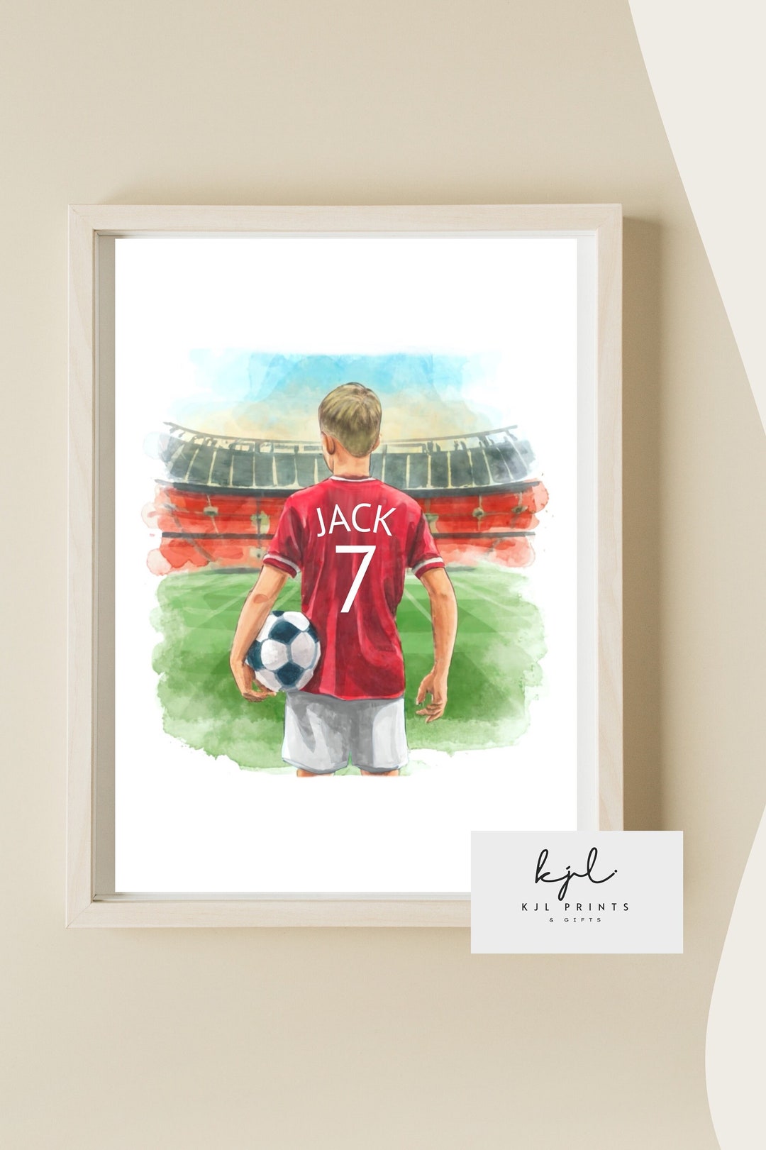Personalised Football Print | Watercolor Print | Any Colour Team ...