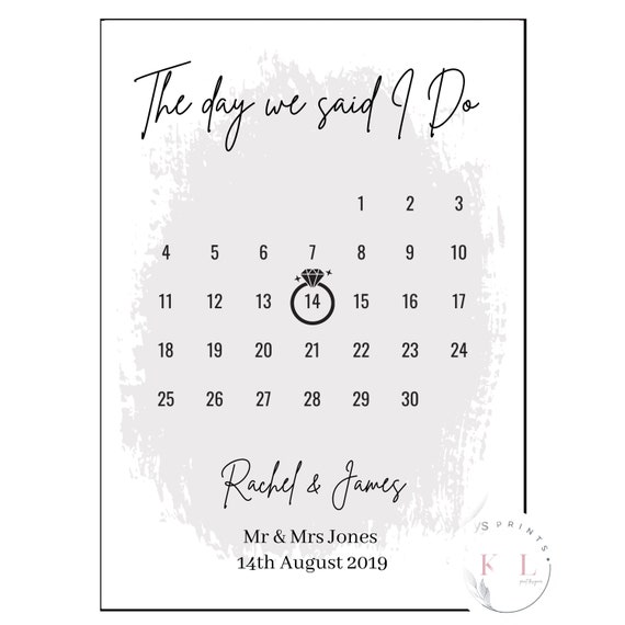 The day we said I do personalised wall print wedding gift | Etsy