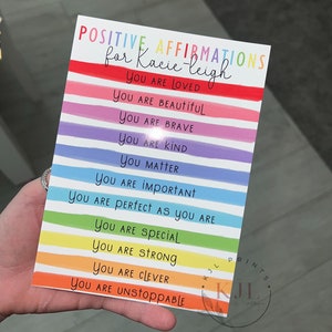 Positive Affirmations Print for Children, Positivity , Rainbow Print - Etsy
