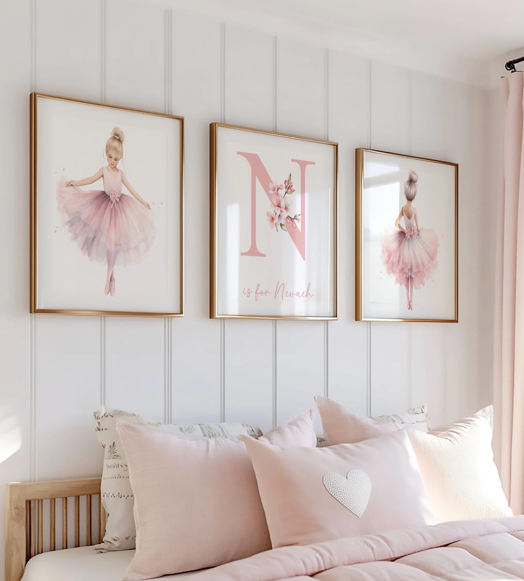 Personalized Ballerina Swan Prints: Watercolor Nursery Decor (set of 3 ...