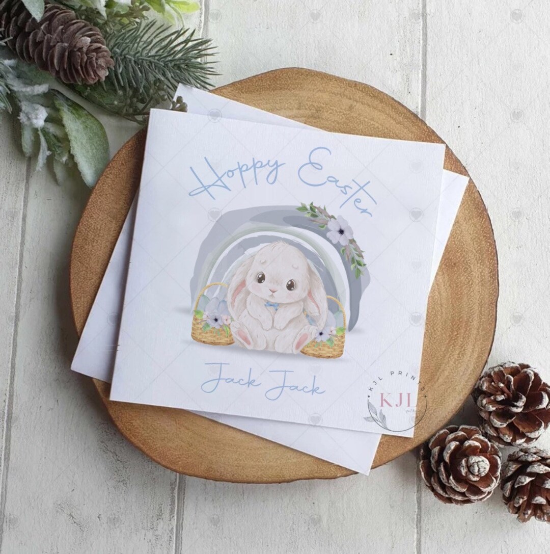 Personalised Cute Happy Easter Card - Etsy